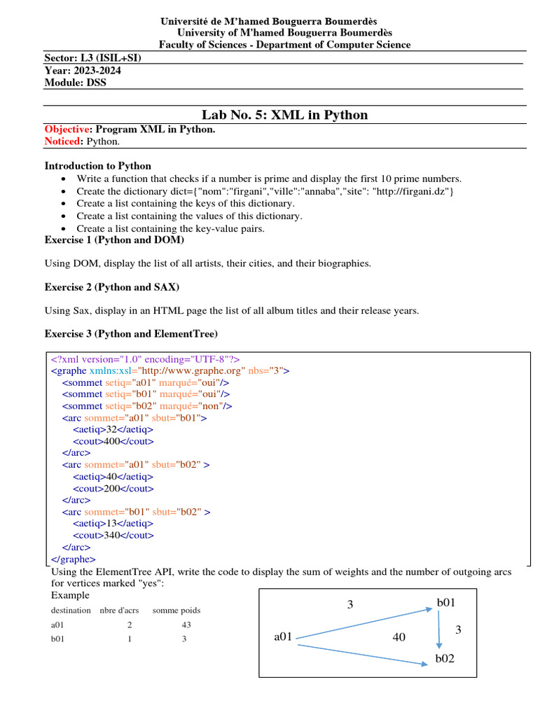 Lab05 2024 Boustil Dss Pdf Xml Document Object Model