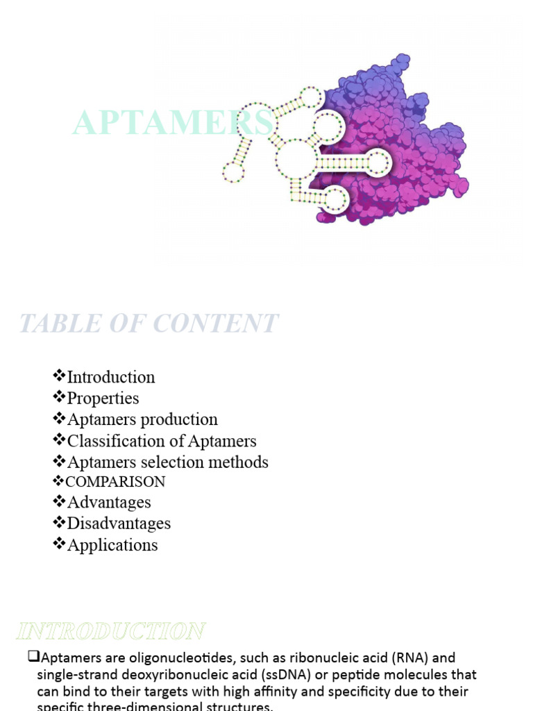 Overview of Aptamers and SELEX Techniques | PDF | Macromolecules ...
