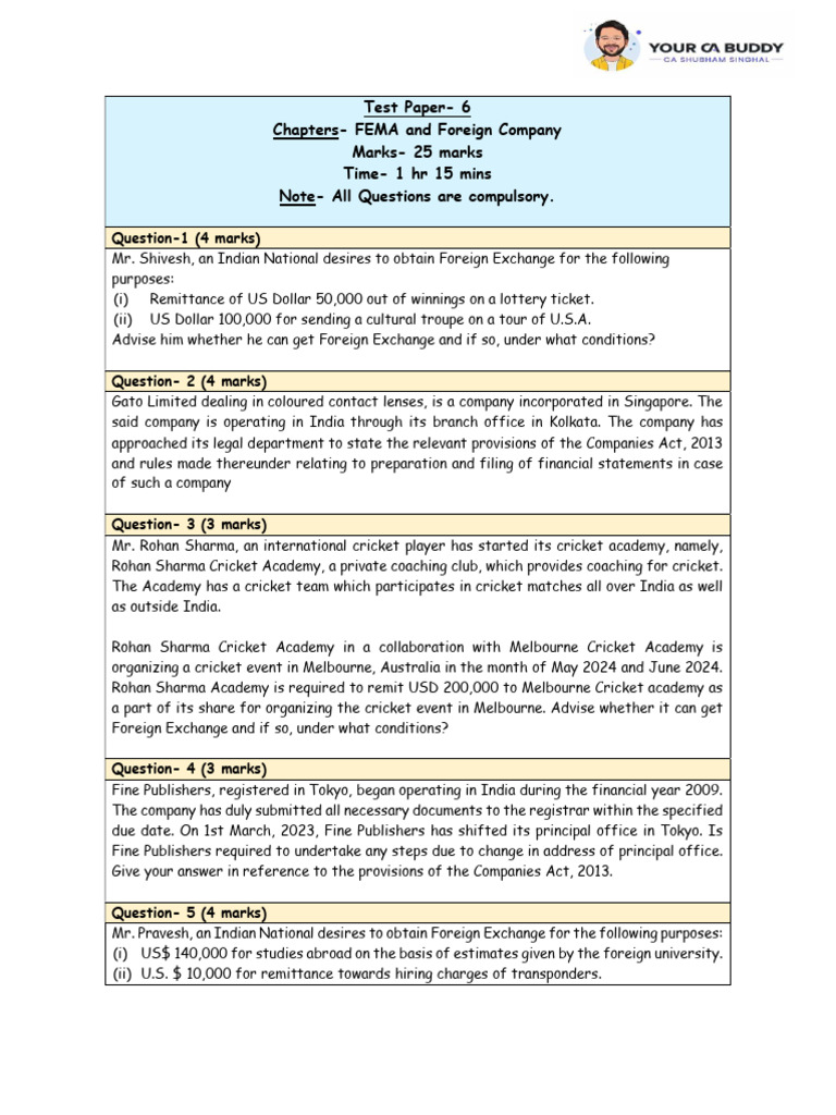 Foreign Exchange Advisory Questions | PDF | Economies