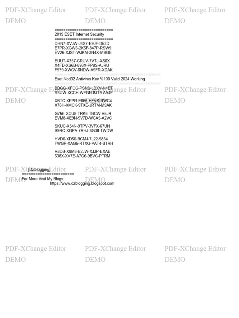 ESET and PDF-XChange License Keys | PDF | Business | Technology & Engineering