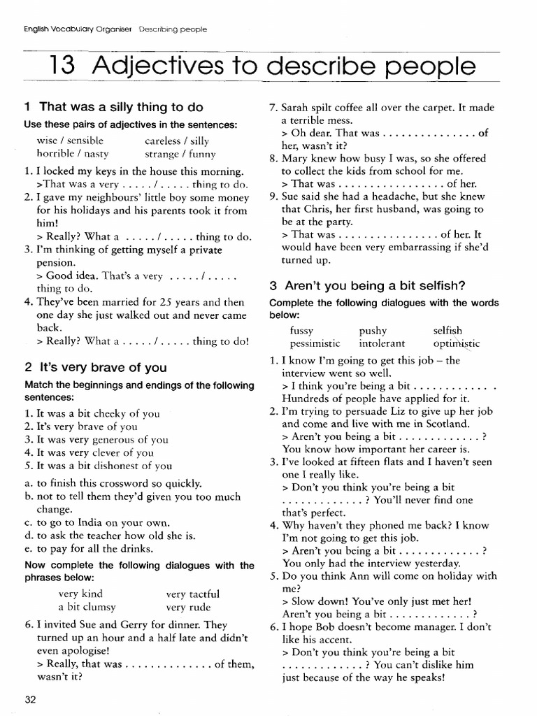 Adjectives To Describe People | PDF