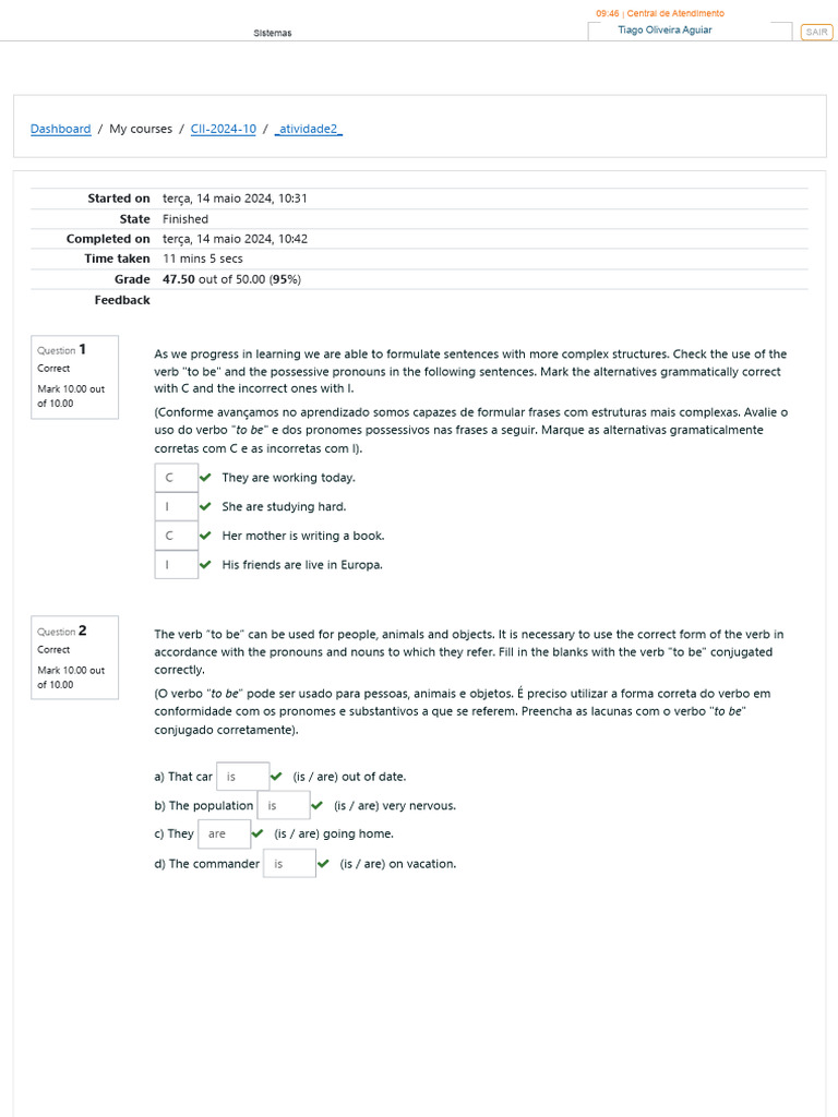 Atividade2 Attempt Review | PDF | Verb | Morphology
