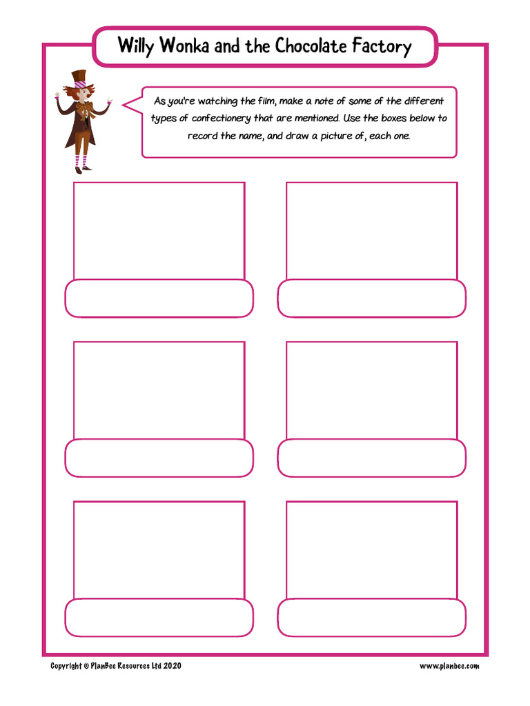 Willy Wonka and The Chocolate Factory Activity Sheets | PDF ...