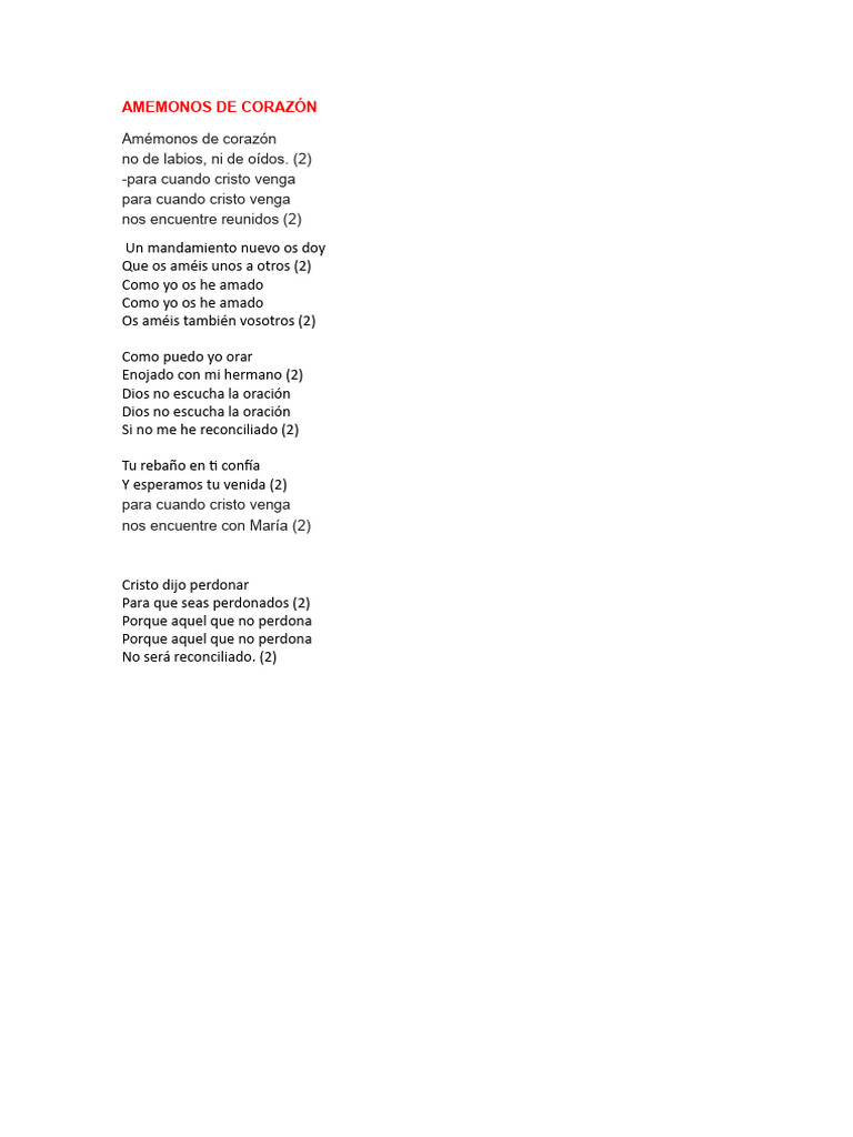 Amemonos de Corazón Canción | PDF