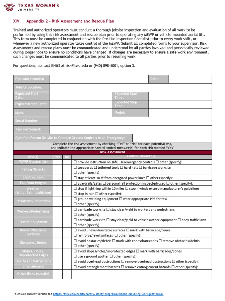 MEWP Risk & Rescue Guide | PDF | Risk Assessment | Risk
