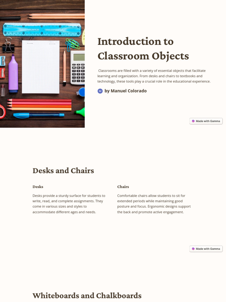 Introduction To Classroom Objects | PDF | Classroom | Educational Technology