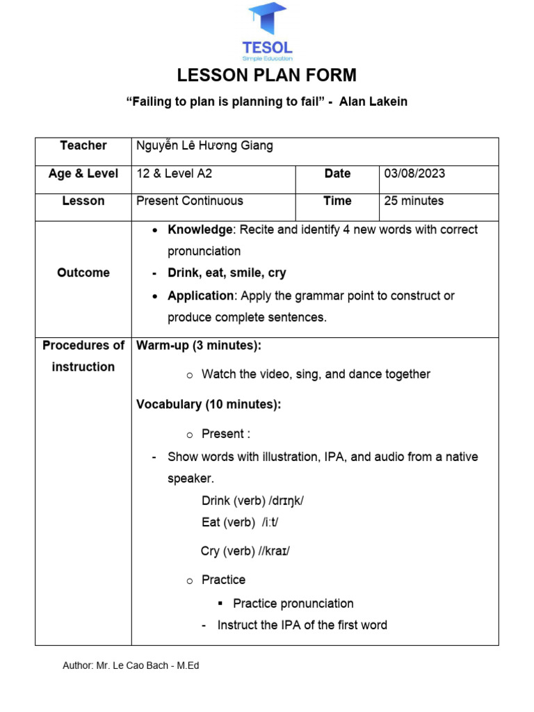 Lesson Plan For Grammar | PDF | Phrase | Question