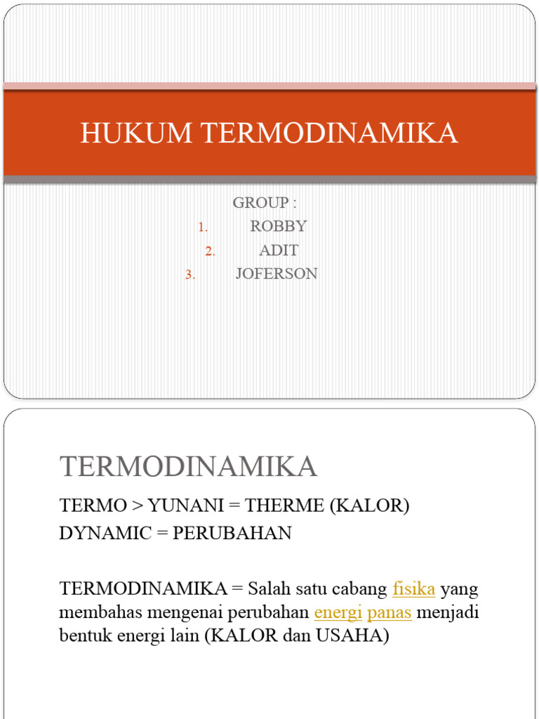 Hukum Termodinamika Fix | PDF | Sains & Matematika