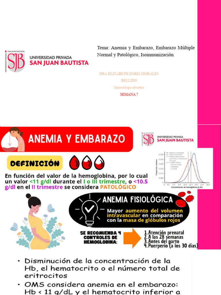 SEMANA 07 Anemia y Embarazo, Embarazo Múltiple Normal y Patológico ...