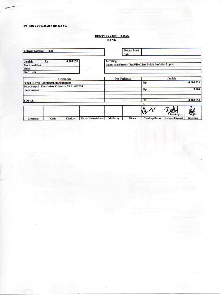 Tagihan Listrik Mei 2024 | PDF