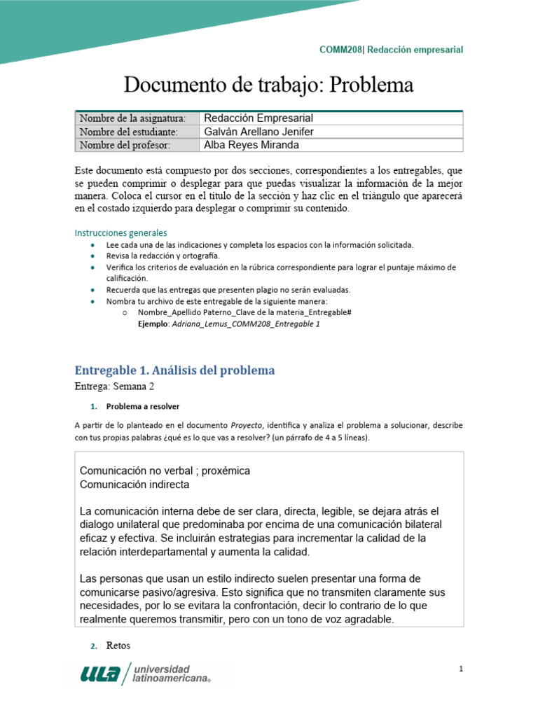 Jenifer Galvan COMM-208 Entregable2 | PDF | Comunicación | Estilo apa