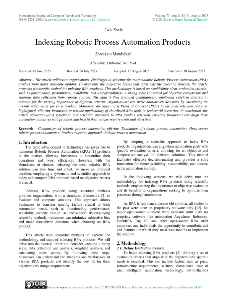 Indexing Robotic Process Automation Products | PDF | Automation | Data