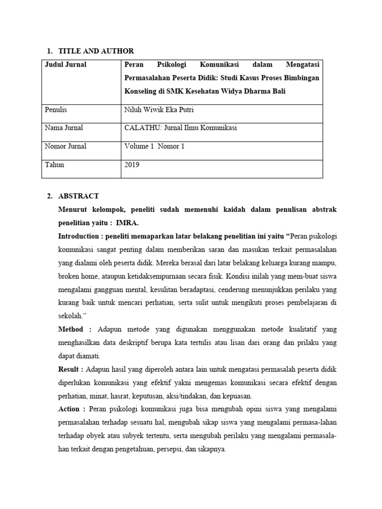 Review Jurnal Pak Haris | PDF | Karier & Perkembangan | Sains & Matematika