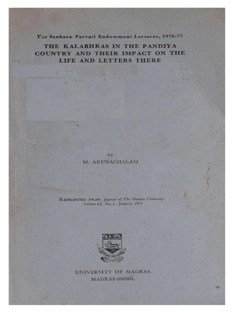 Kalabhras' Influence on Pandiya Literature | PDF | Knowledge