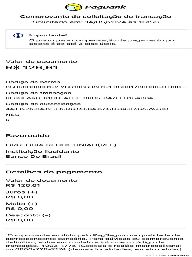 Comprovante Pagamento | PDF