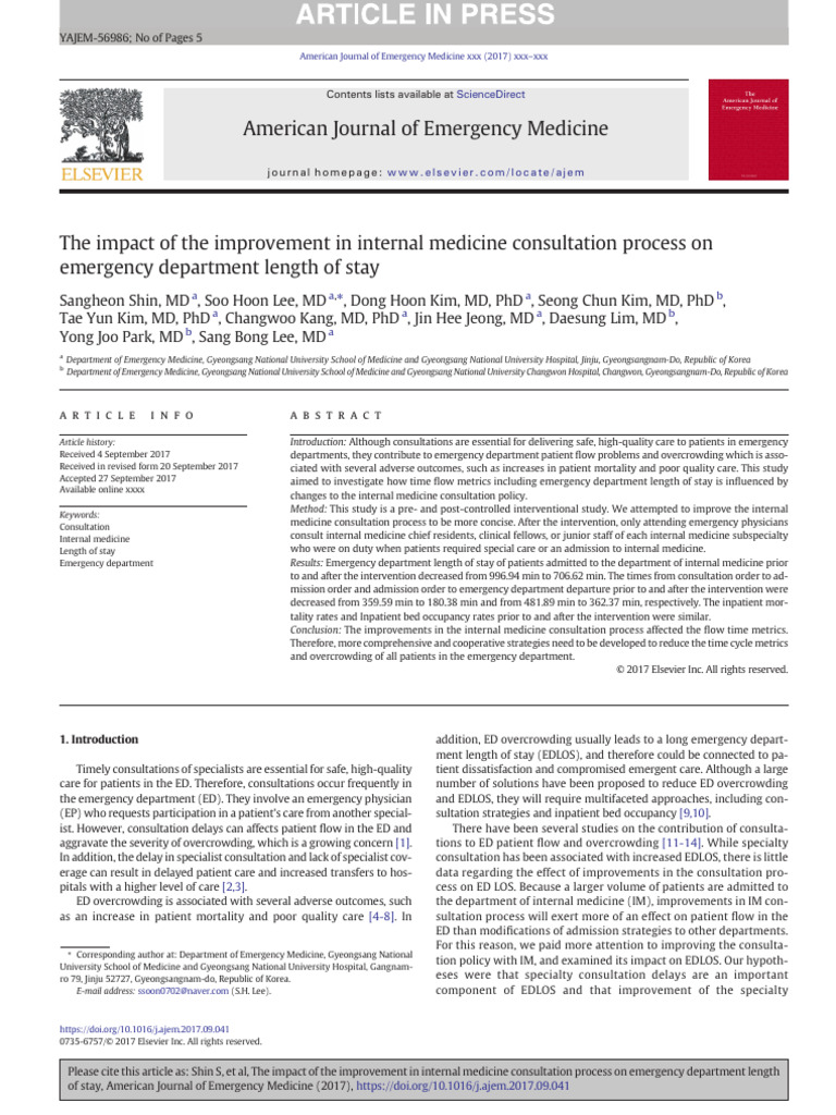 The Impact of The Improvement in Internal Medicine Consultation Process ...