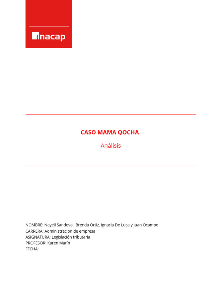 Crisis y Decisiones en Mama Qocha | PDF | Estado de resultados | Activo ...