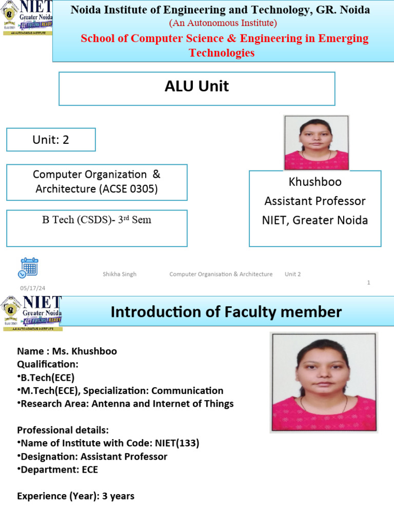 Unit2 - COA Shikha Singh | PDF | Computer Data Storage | Division (Mathematics)