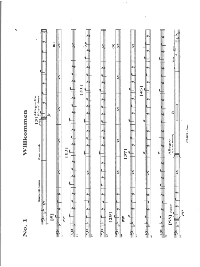 Bass Score - Willkommen | PDF