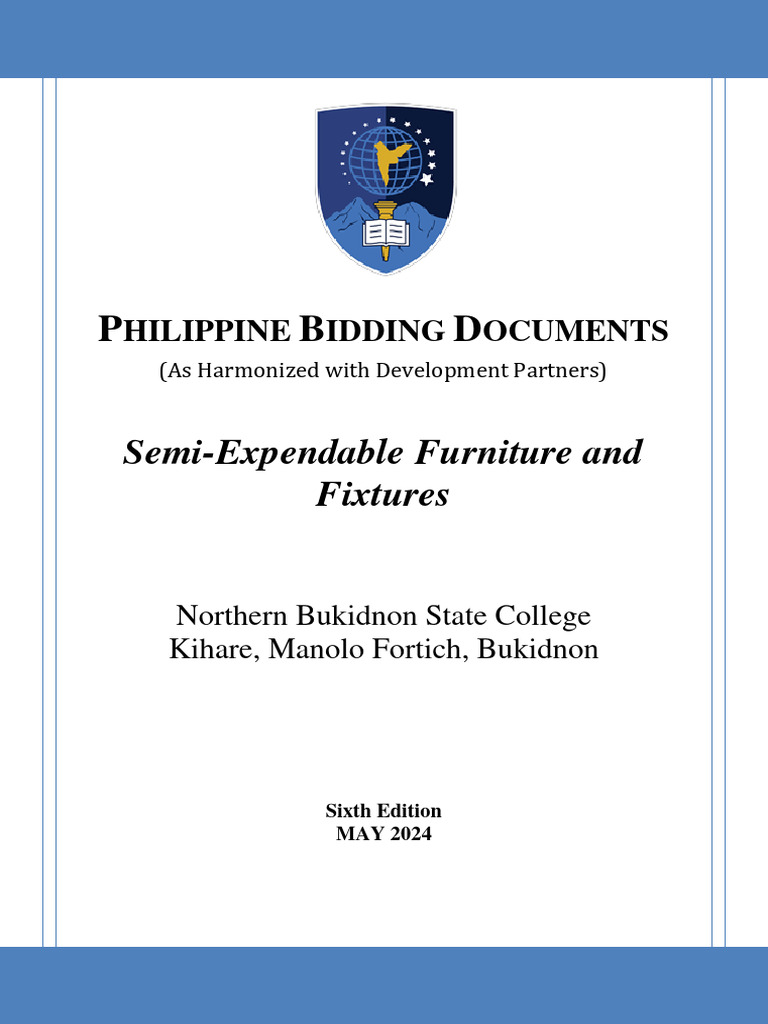 Semi-Expendable Furniture and Fixtures: Hilippine Idding Ocuments | PDF ...