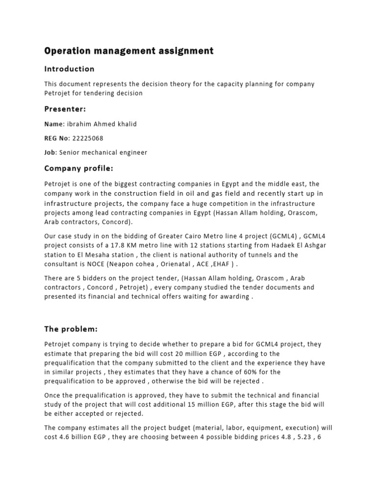 operation managment assignment | PDF