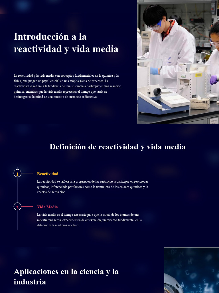 Reactividad y Vida Media en Química | PDF | Química | Desintegración ...