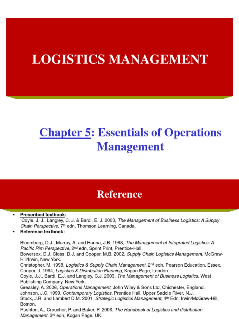 Topic 5 - Essentials of Operations Management | PDF | Operations ...