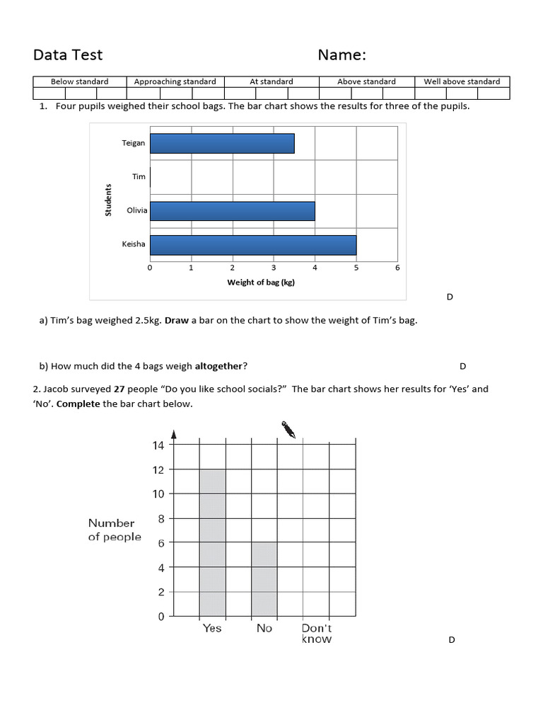 Grade 7 Data Test 2016 | PDF
