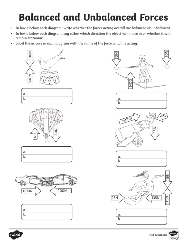 Balanced and Unbalanced Forces | PDF | Mass | Mechanics