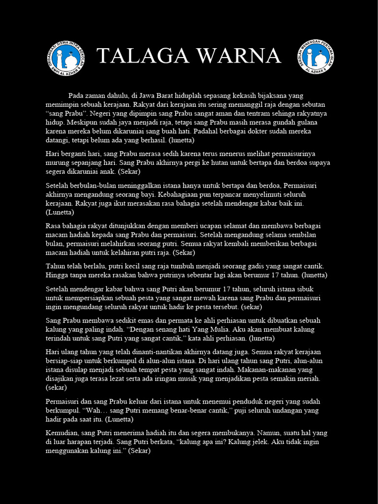 Legenda Telaga Warna | PDF