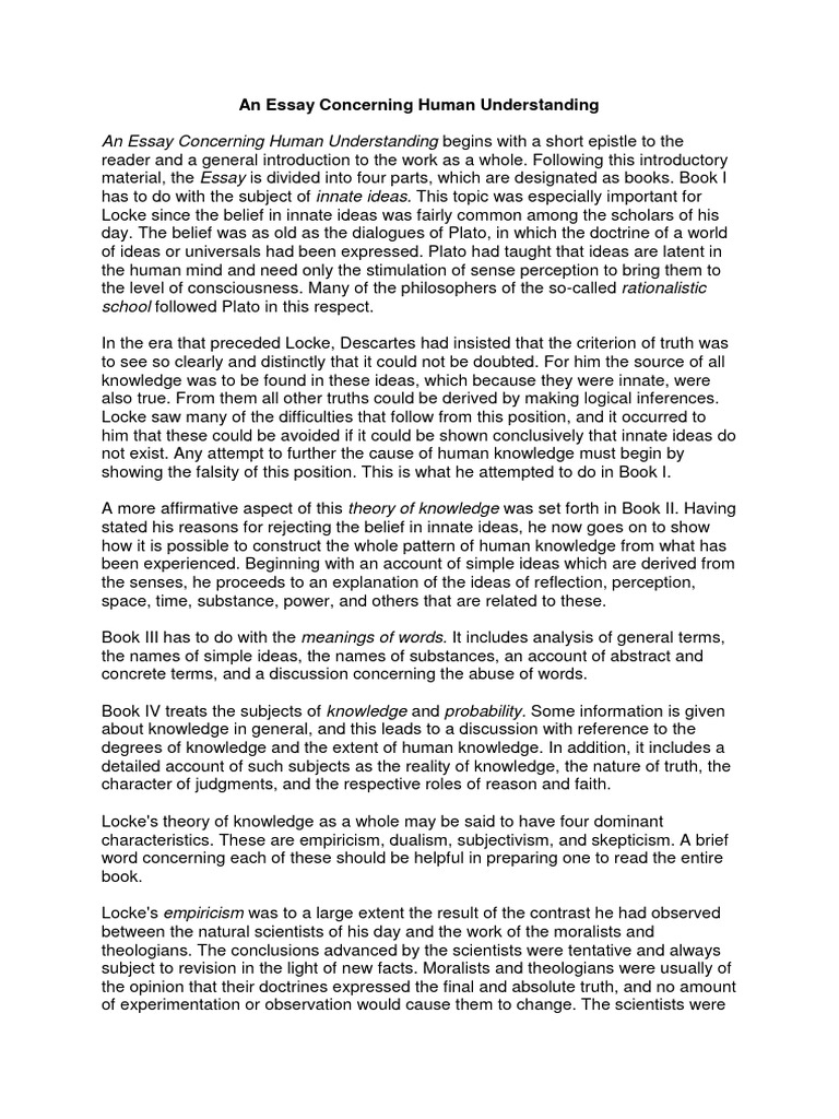 Locke's Empiricism and Human Knowledge | PDF | Knowledge | Idea