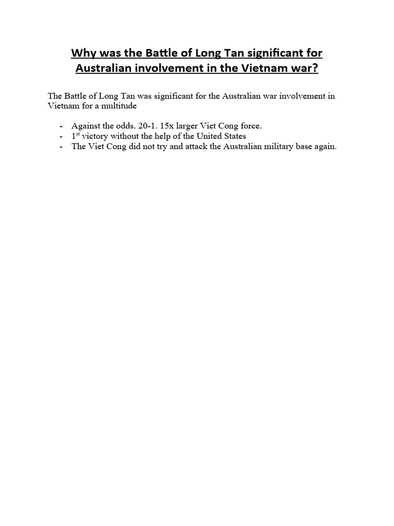 Australia's Pivotal Long Tan Victory | PDF | History