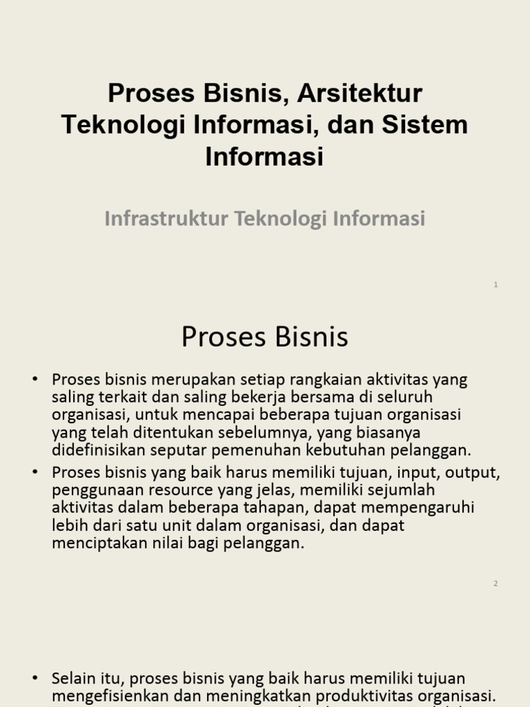 3 Infrastruktur Teknologi Informasi - Proses Bisnis Infrastruktur ...