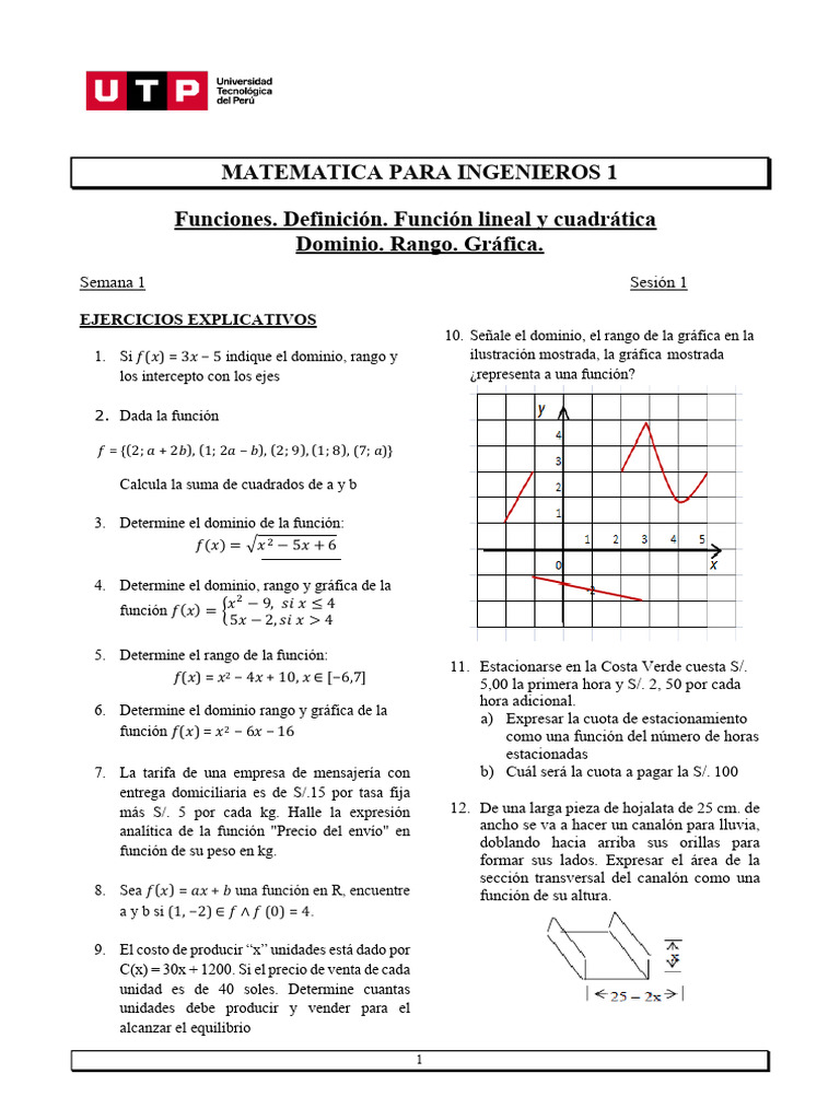 S01 - s1 - Resolver Ejercicios | PDF | Función (Matemáticas) | Matemáticas