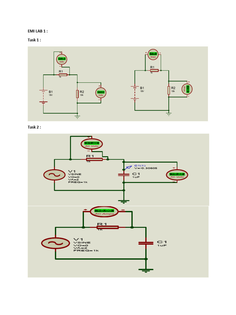 EMI Lab 1-6 Tasks | PDF