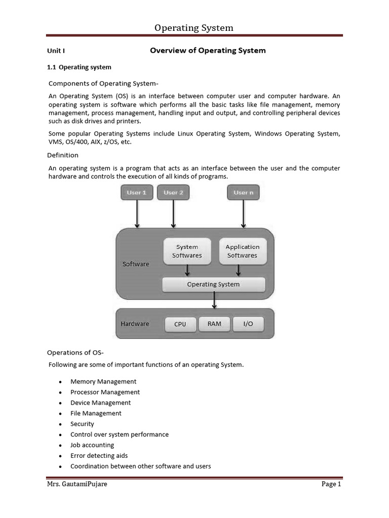 OSY Unit I | PDF | Operating System | Process (Computing)