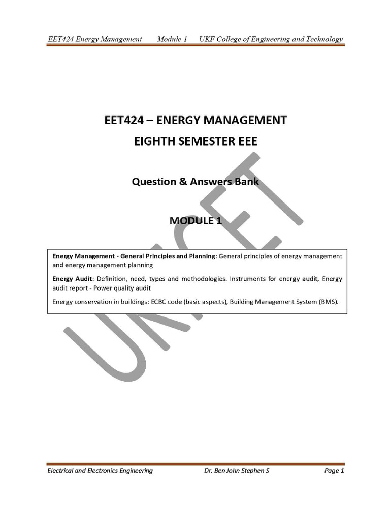 EM Question Answers Bank Module 1 Part - 1 | PDF