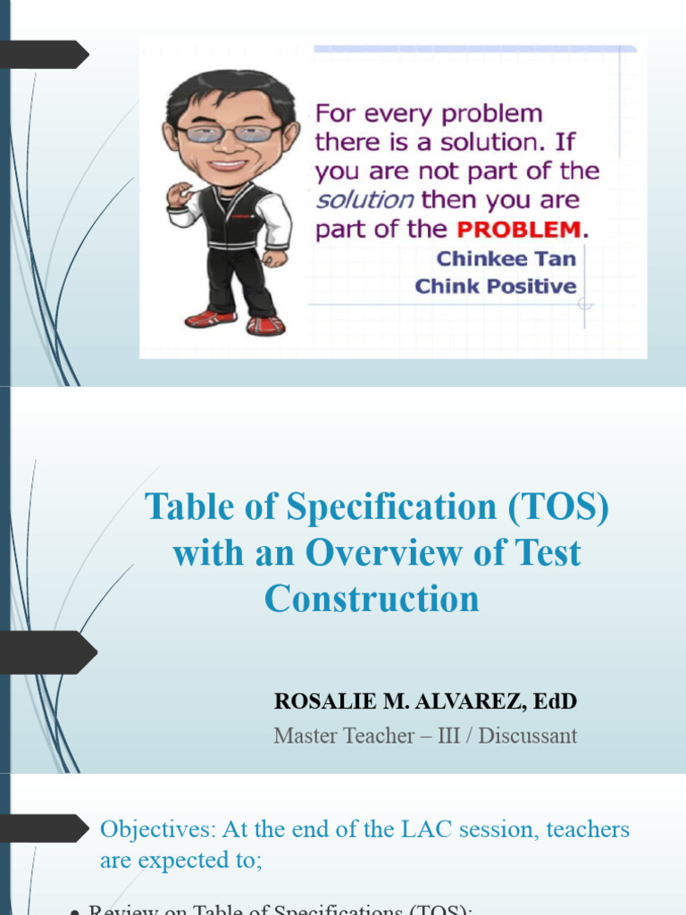 Tos With Test Construction Rosal 1 | PDF