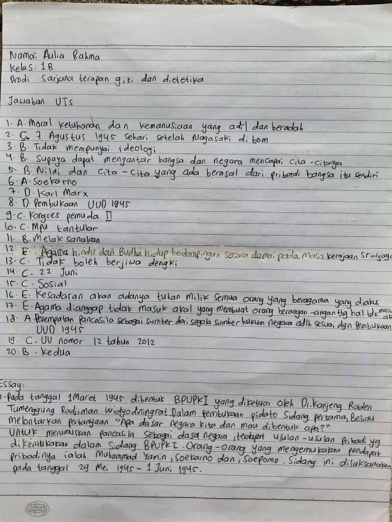 Aulia Rahma - Pancasila | PDF