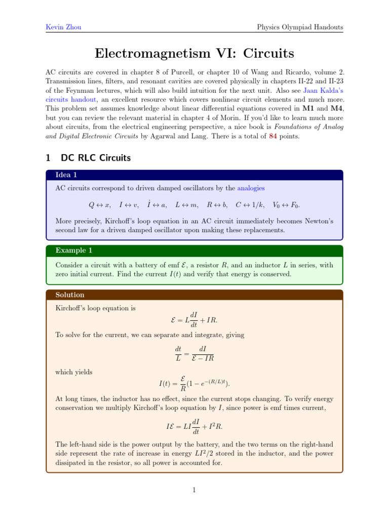 E6 Sol | PDF | Electrical Network | Inductance