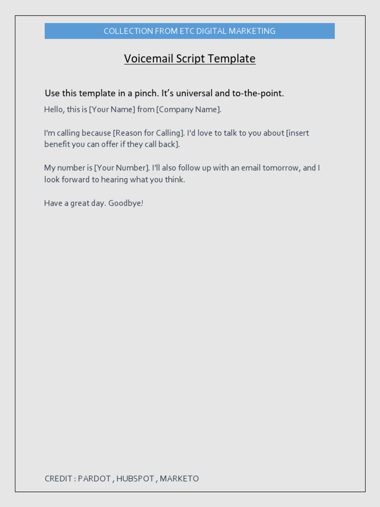 Client Pitching Script Template-Important | PDF | Voicemail | Cyberspace