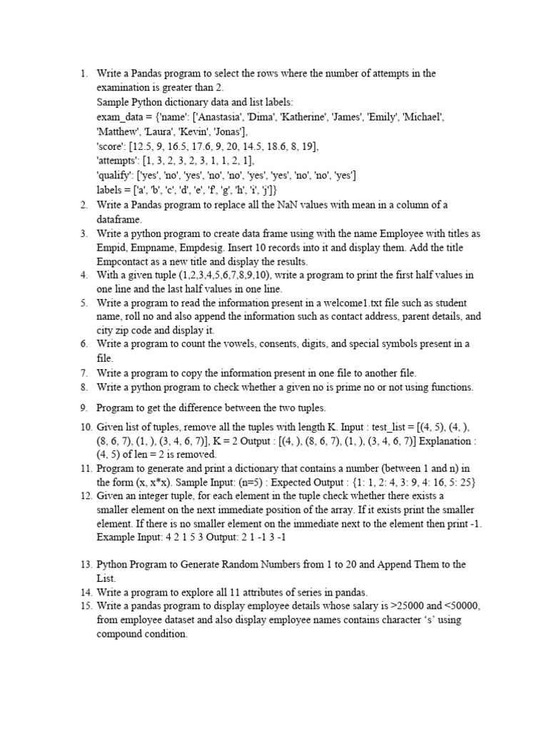 Example Programs | PDF | Computer Data | Computing