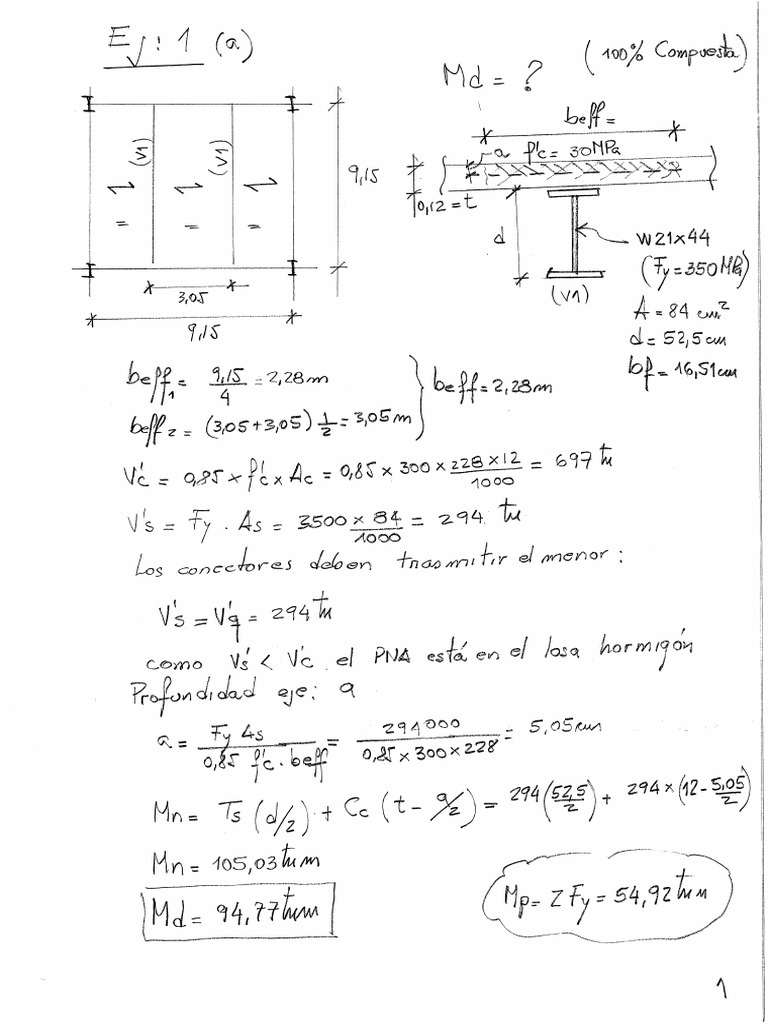 Ejemplo Diseño Losa Colaborante | PDF