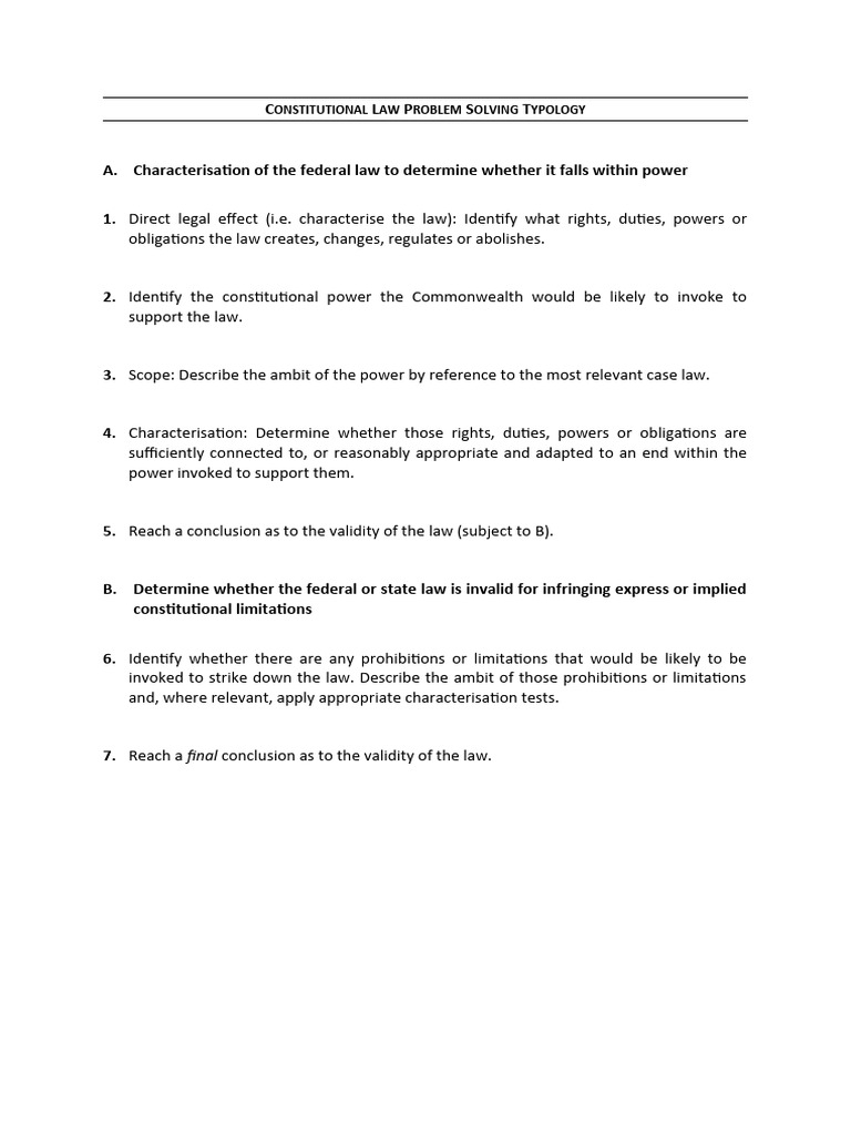 Federal Law Validity Analysis Guide | PDF | Politics | Social Science