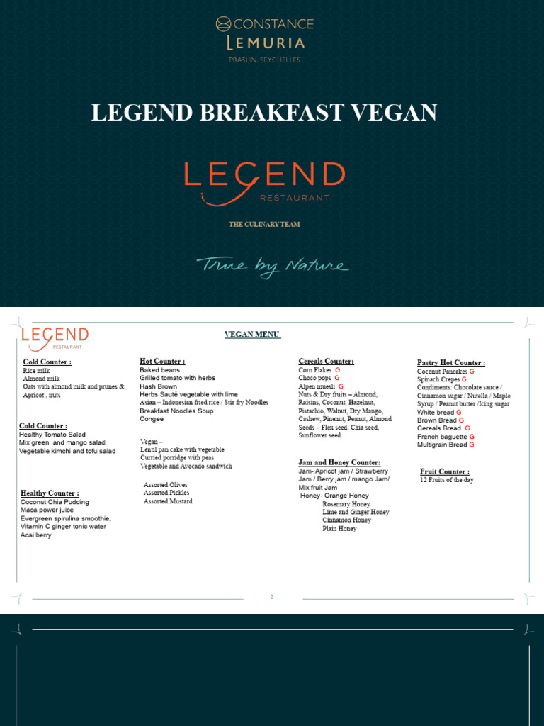 Legend Breakfast - Vegan | PDF | Pancake | Foods