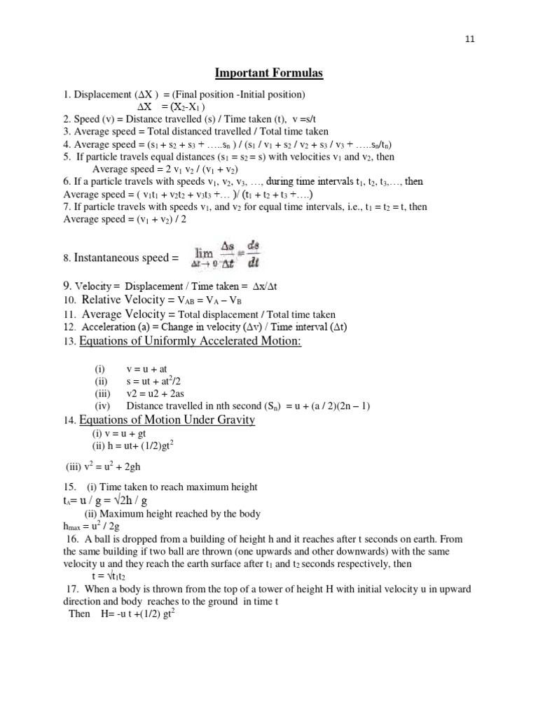 Class 11 Physics Motion in Straight Line Assignment | PDF ...