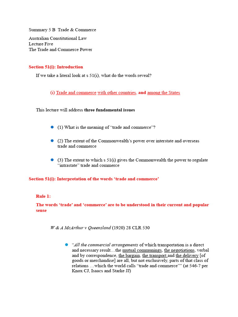 Lecture 5B Trade and Commerce | PDF