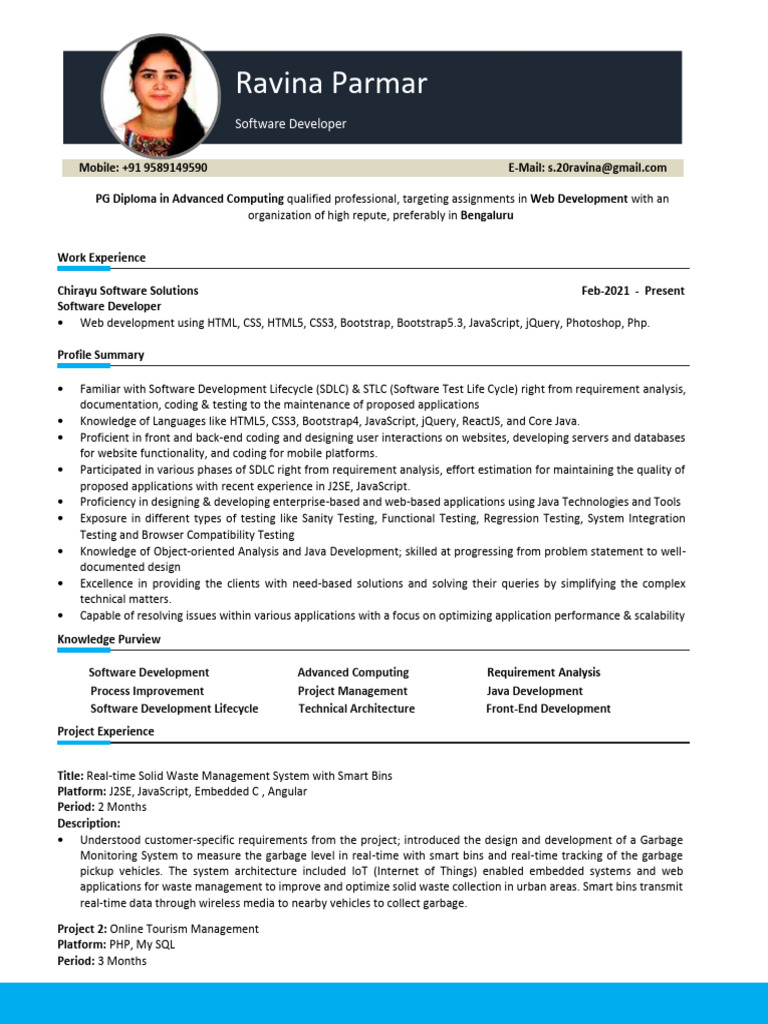 Ravina Parmar | PDF | Web Development | Information Technology