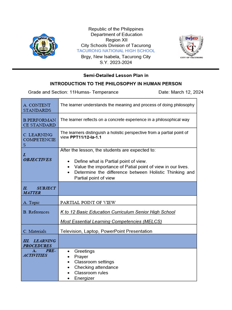 Partial Point of View | PDF | Learning | Thought