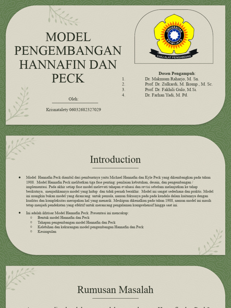 Model Pengembangan Hannafin dan Peck | PDF